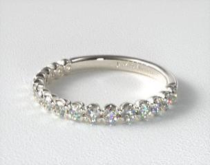 engagement rings, side stones, 14k white gold scallop style diamond ...