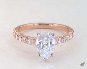 engagement rings, side stones, 14k rose gold scallop style diamond ...